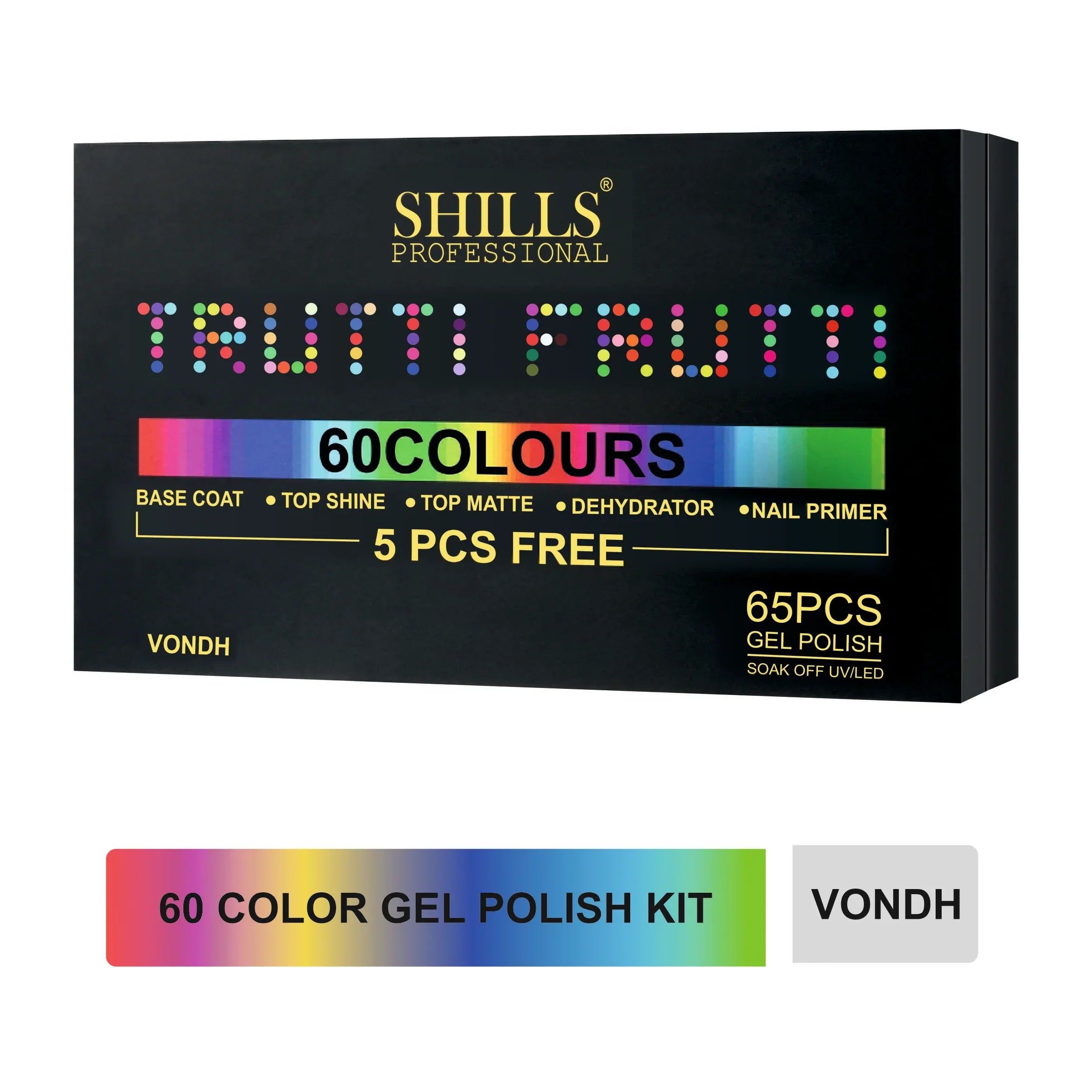 Shills Professional Gel Polish Kit Vondh | 65 Matte & Glossy Colors