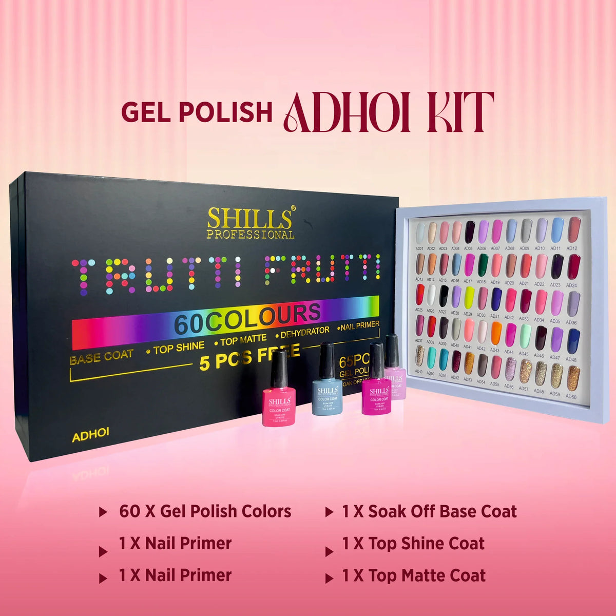 Shills Professional Gel Polish Kit | 65 Colors Matte & Glossy