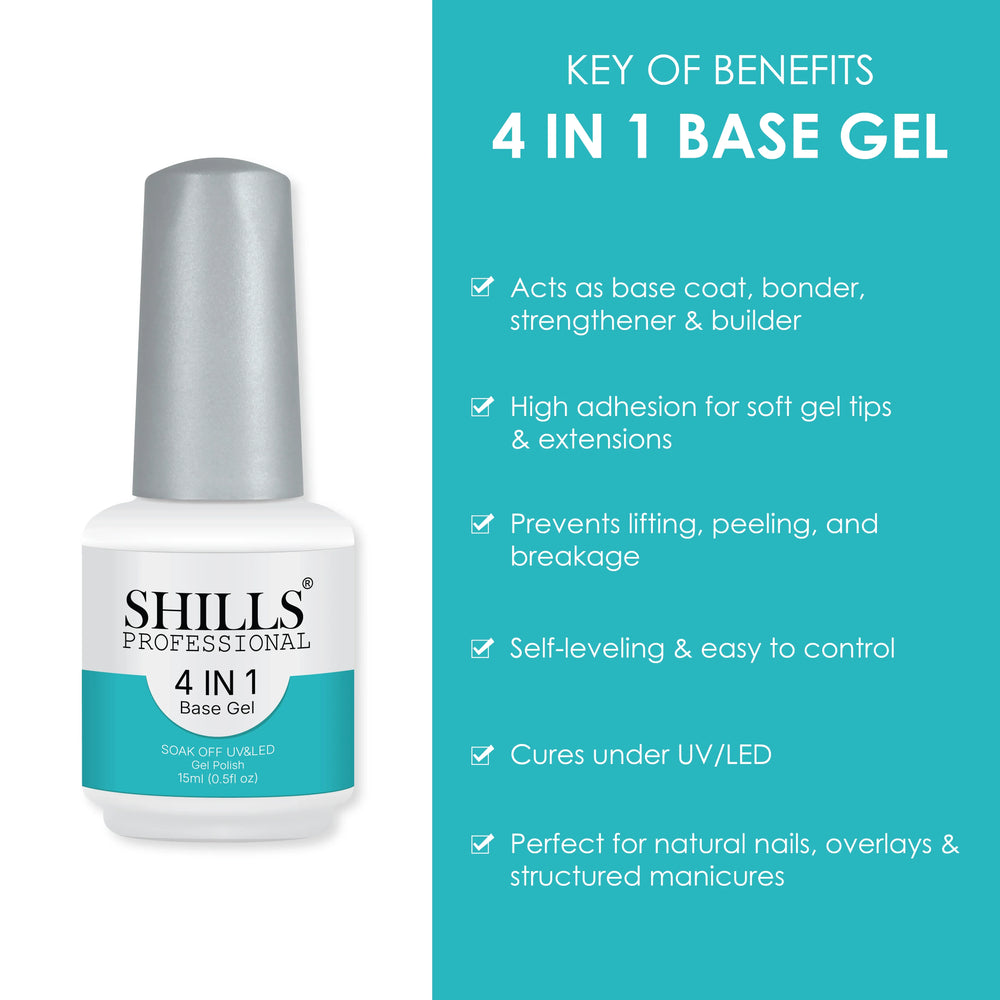 Shills Professional 4 In 1 Base Gel | Base Coat, Primer & Strengthener