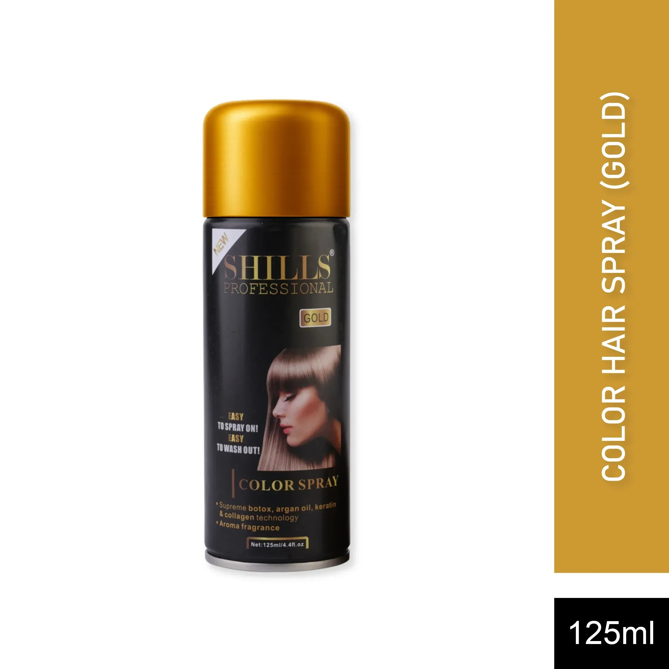 Shills Color Hair Spray (GOLD) – Shills Professional