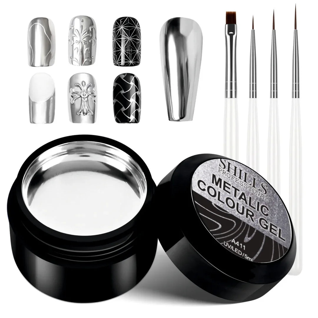 Metallic Gel – High-Shine Mirror Finish Gel – Shills Professional