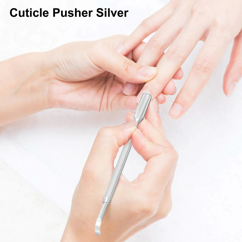SHILLS Professional Silver Cuticle Pusher | Precision Nail Care Tool ...